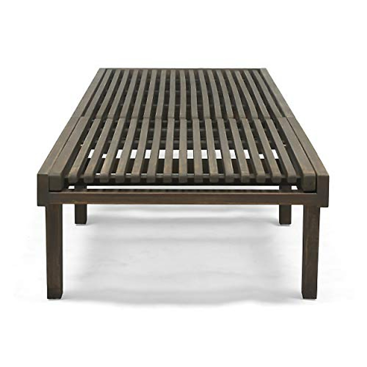 Addisyn Outdoor Wooden Chaise Lounge, Gray Finish