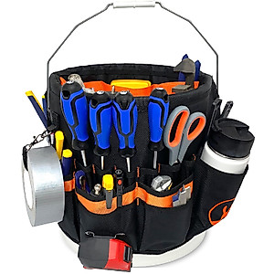 Muel Bucket Tool Organizer - 53 Pocket Bucket Caddy For 5 Gallon Buckets - Durable And Waterproof Bag