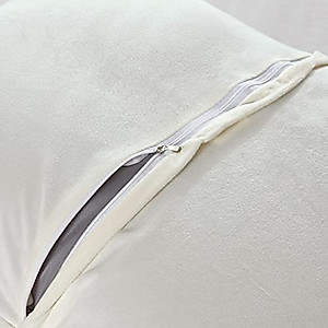 Yunyiio Faux Fur Pillowcase Fluffy Plaid Hold Pillowcase Pillow Shams Fluffy Plush Decorative Pillowcase (Queen, Beige)