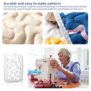 Meander Quilting Templates,Free Motion Quilting Template,Arcylic Quilting Templates Rulers,Transparent Quilting Templates for Industrial and Domestic Sewing Machines