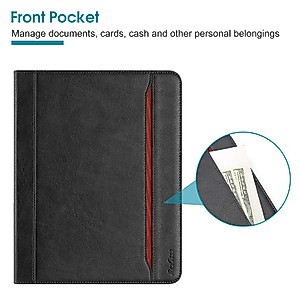 ProCase for iPad Air 11 Inch 2024 / iPad Air 5 2022 / Air 4 2020 Case 10.9 [Support Pencil 2 Charging], Leather Stand Folio Protective Cover Case with Pencil Holder for iPad Air 10.9/11 Inch -Black