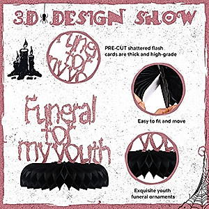 8 Pack Rip 20s Birthday Party Decorations 30th Birthday Decoration Death to My Twenties Honeycomb Centerpieces Gothic Table Centerpieces Black Rose Gold Funeral 30th Birthday Party Supplies Men Women