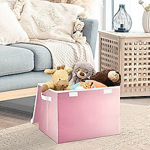 innewgogo Pink Gradient Storage Bins with Lids for Organizing Organizer Containers with Handles Oxford Cloth Storage Cube Box for Clothes