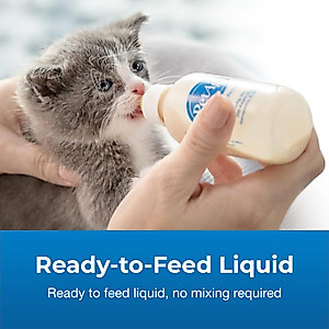 Pet-Ag KMR Kitten Milk Replacer Liquid - 11 oz - Ready-to-Feed Kitten Formula with Vitamins for Kittens Newborn to Six Weeks Old - Easy to Digest