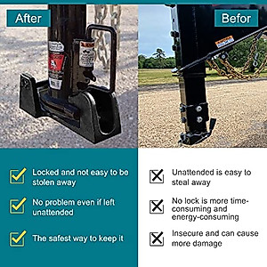 MARKETTY Gooseneck Trailer Lock, Gooseneck Lock Model TL-50 Coupler Lock, Gooseneck-Style Coupler Lock is Intended for Use with Heavy Trailers, Livestock Haulers, and RVs TL-50-Black