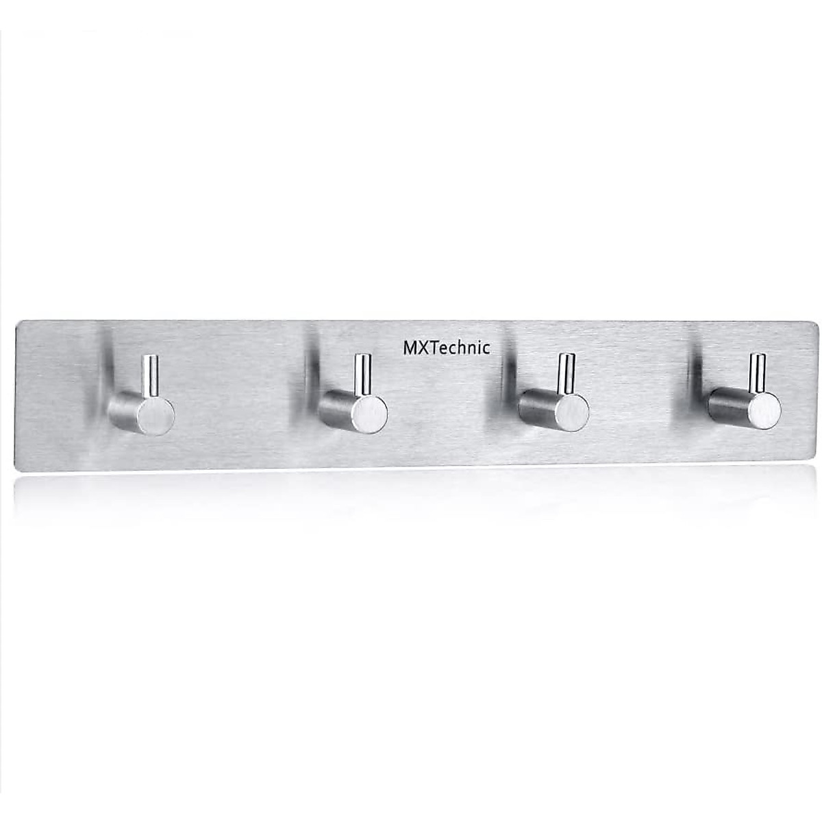 mxtechnic Wall Mounted Coat Hook Rail Self Adhesive Stainless Steel Hanging Hooks Rack Hallway Kitchen Storage Organizer