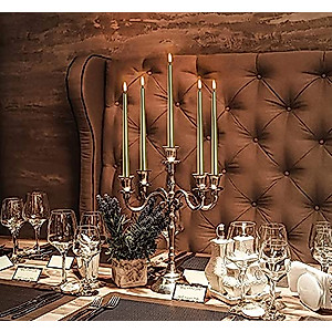 Hyoola Tall Metallic Cream Gold Taper Candles - 10 Inch - Dripless - 12 Pack - 8 Hour Burn Time