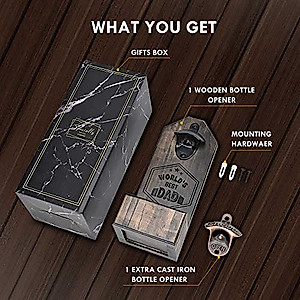 Christmas Gifts for Dad from Daughter Son, Beer Bottle Opener Wall Mounted, Unique Birthday Gifts for Dad Stepdads,New Dad Presents, Best Dad Ever Gifts