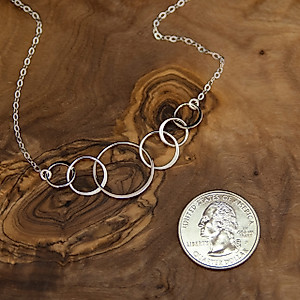 EFYTAL 60th Birthday Gifts for Women, Sterling Silver Six Circle Necklace for Her, Gifts for 60 Year Old Woman, 60th Birthday Necklace, Birthday Gifts for Women Turning 60, 60th Birthday Gift Ideas