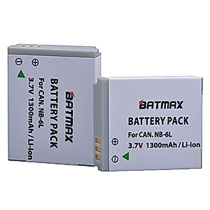 Batmax 2 Pack NB-6L NB-6LH Replacement Batteries for Canon Powershot SX500 is, SX710 HS,SX520 HS,SX530 HS,SX510 HS,S120,SX700 HS,SX610 HS,SX600 HS, D30, and S95 Cameras