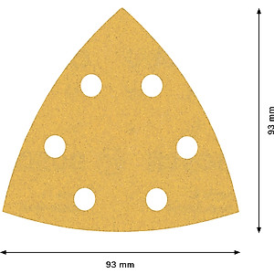Bosch Professional 5X Expert C470 Sandpaper (for Hardwood, Paint on wood, 93x93 mm, Grit 180, Accessories Delta Sander)
