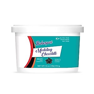 Bakerpan Black Modeling Chocolate - 1 Pound - Sculpt Cakes, Model Figurines, and Create Cake Toppers (Made in USA)