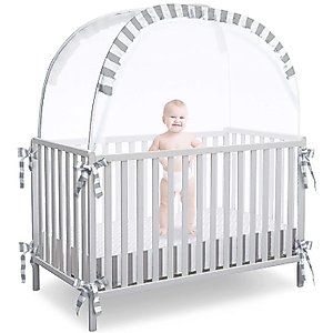 Baby Safety Pop up Crib Tent | Premium Crib Net to Keep Baby from Climbing Out | Upgraded Mesh Fabric | Protect Your Baby from Falls | Unisex Infant Crib Tent Net