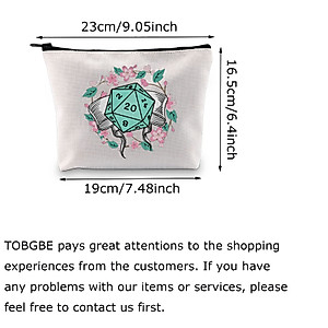 TOBGBE Role Playing Games Quote Gifts Dragon Armies Dice Pouch D&D Accessory Pouch Bag DM Games Makeup Bag TRPG Gift (flowers D&D bag)