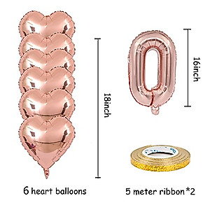 KUNGOON Happy Anniversary Balloon Banner,Valentines Day/Wedding Anniversary Party Decorations,Love Party and Anniversary Party Supplies,16 Inch Rose Gold Aluminum Foil.