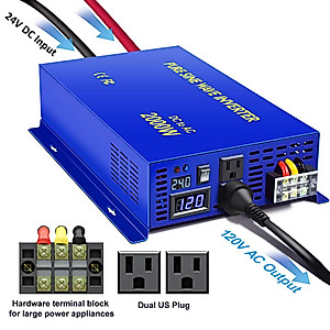 XYZ INVT 2000W Pure Sine Wave Inverter 12V DC to 110V 120V AC Surge 4000 Watt Power Inverter 100ft Wireless Remote Control for Solar System, Off Grid, RV.(2000W/12V)