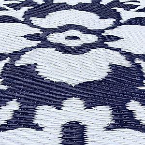 Reversible Plastic Straw, Water Resistant Outdoor Rug 9x12 for Patio, Deck, Porch, Camping, RV | Fade Resistant Outside Area Rugs for Patios | Size 8'10'' x 11'10''