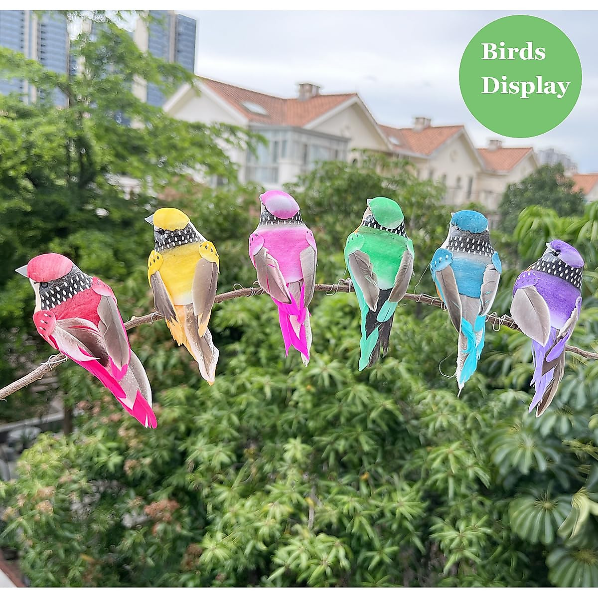 LWINGFLYER 12PCS Artificial Simulation Foam Feather Birds for Crafts Decoration Small Bird Figurines Bird Models Home Decor Tree Ornaments