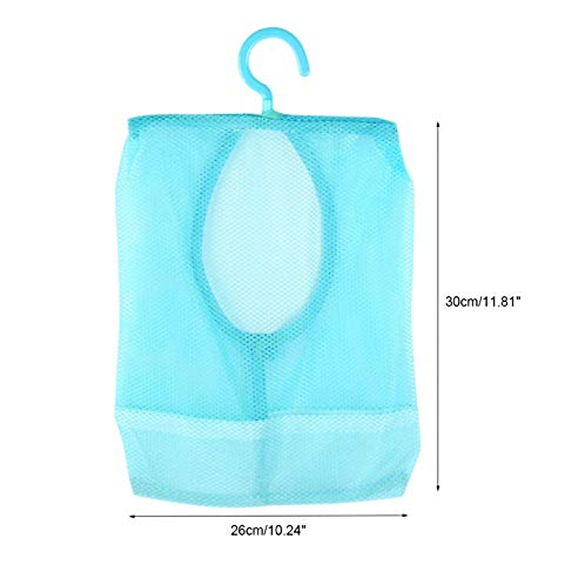Agatige Clothespin Bag with Hanger, Multi Purpose Hanging Mesh Bag Hanger Socks Underwear Storage for Bathroom Wardrobe Laundry Clothesline Outdoor, 11.8 x 10.2in(Blue)
