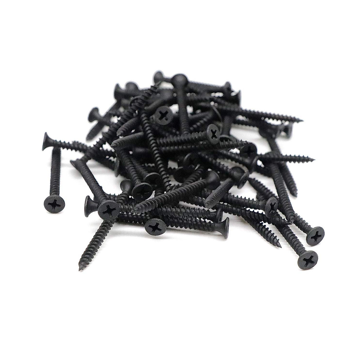 IMScrews 100pcs #6x2 Flat Head Phillips Drywall Screws Fine Thread Sharp Point Wood Screw, Carbon Steel 1022A, Black Phosphate