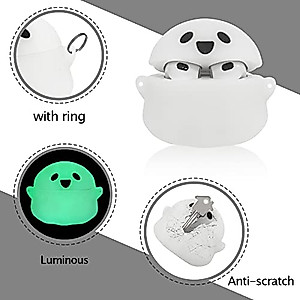 FREEOL AirPods 3 Case Cover, Luminous Ghost Anime Design Case for Airpods 3rd Generation 2021,Fashion Fun Cartoon Character Apple Airpods 3 Accessories Protective cover for Women Kids Teens Girls Boys