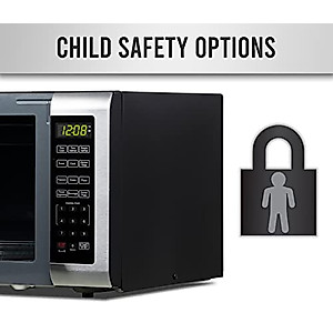Farberware Countertop Microwave 1100 Watts, 1.6 cu ft - Microwave Oven With LED Lighting and Child Lock - Perfect for Apartments and Dorms - Easy Clean Brushed Stainless Steel