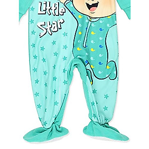CoComelon JJ Little Star Toddler Infant Footed Blanket Sleeper Pajamas (18M, Teal)