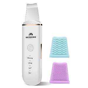 Skin Scrubber Face Skin Spatula Facial Scrubber Spatula for Deep Cleansing Blackhead Remover Pore Cleaner with 4 Modes (White)