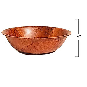Wooden Woven Round Salad Bowl, Woven Wood Snack Bowl (8"-Inch, Set of 6) Mixing Bowl