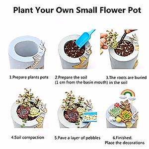 Small Succulent Pots,Succulent Garden Planters,Handicraft Creative Flower Decoration Ornaments,Cute Donkey Ceramic Flower Succulent Pot with Drainage,Suitable for Flower Shops,Home Life,Cafes