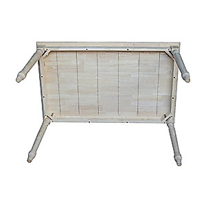 International Concepts Table Top Solid with Wood Standard Height Turned Legs, 30 by 48-Inch, Unfinished