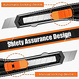 DIYSELF 24 Pack Utility Knife, Box Cutter, 18mm Utility Knives for School, Warehouse, Office, Box Cutter Retractable for Packages, Paper, Leather, Foam, Durable Razor Knife, Box Opener, Paper Knife