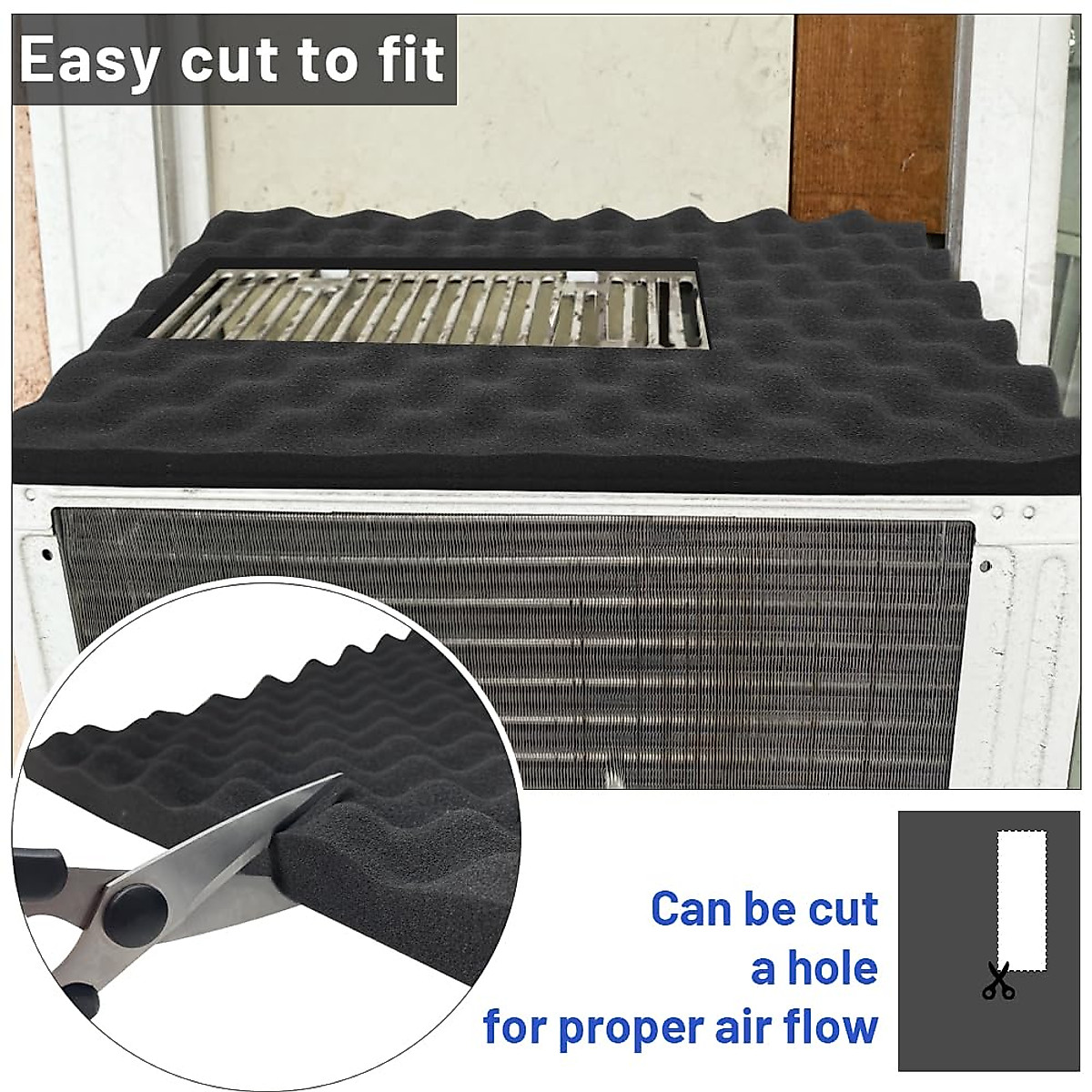 Sgran 2 Pack Air Conditioner Drip Cushions, 23.6 x 15.7 Inch Air Conditioner Top Pad AC Rain Cover Window AC Removable Foam Mat for Stop Dropping Noise of Water Drpping onto Your AC