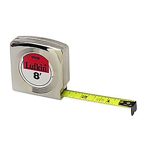 Crescent Lufkin 1/2" x 12' Mezurall Chrome Case Yellow Clad Power Return Tape Measure - W9212