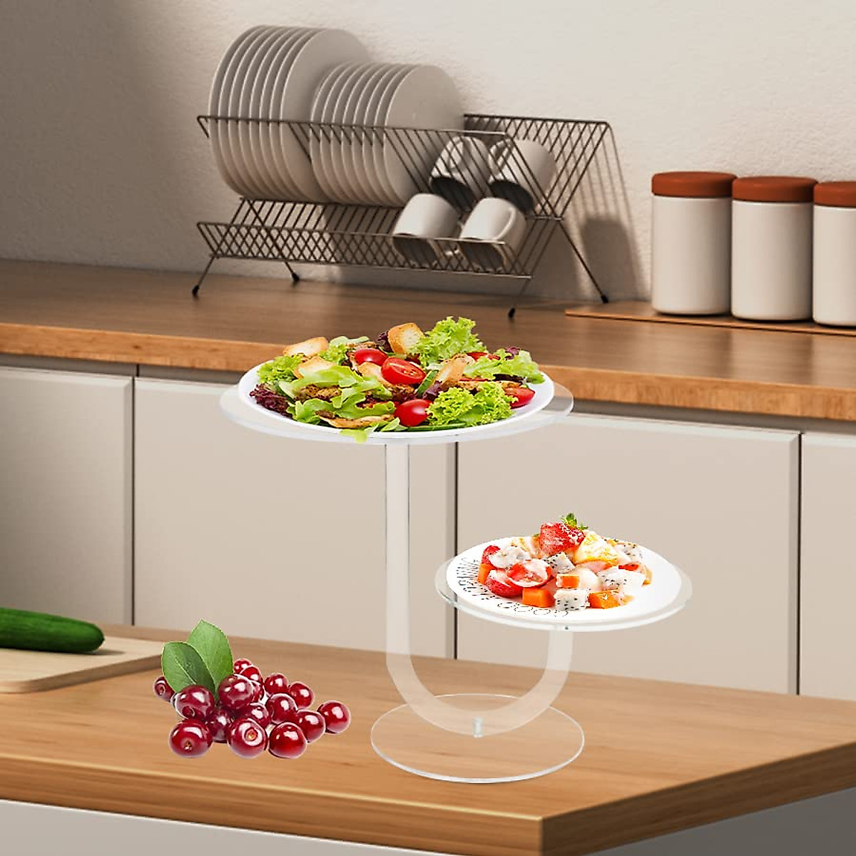 J Cake Display Stand 2 Tier Acrylic Cupcake Tower Display Premium Cupcake Holder Dessert Tree Tower for Birthday Cady Bar Party Décor Weddings Birthday Parties Events (Premium Acrylic 10") (10inch)