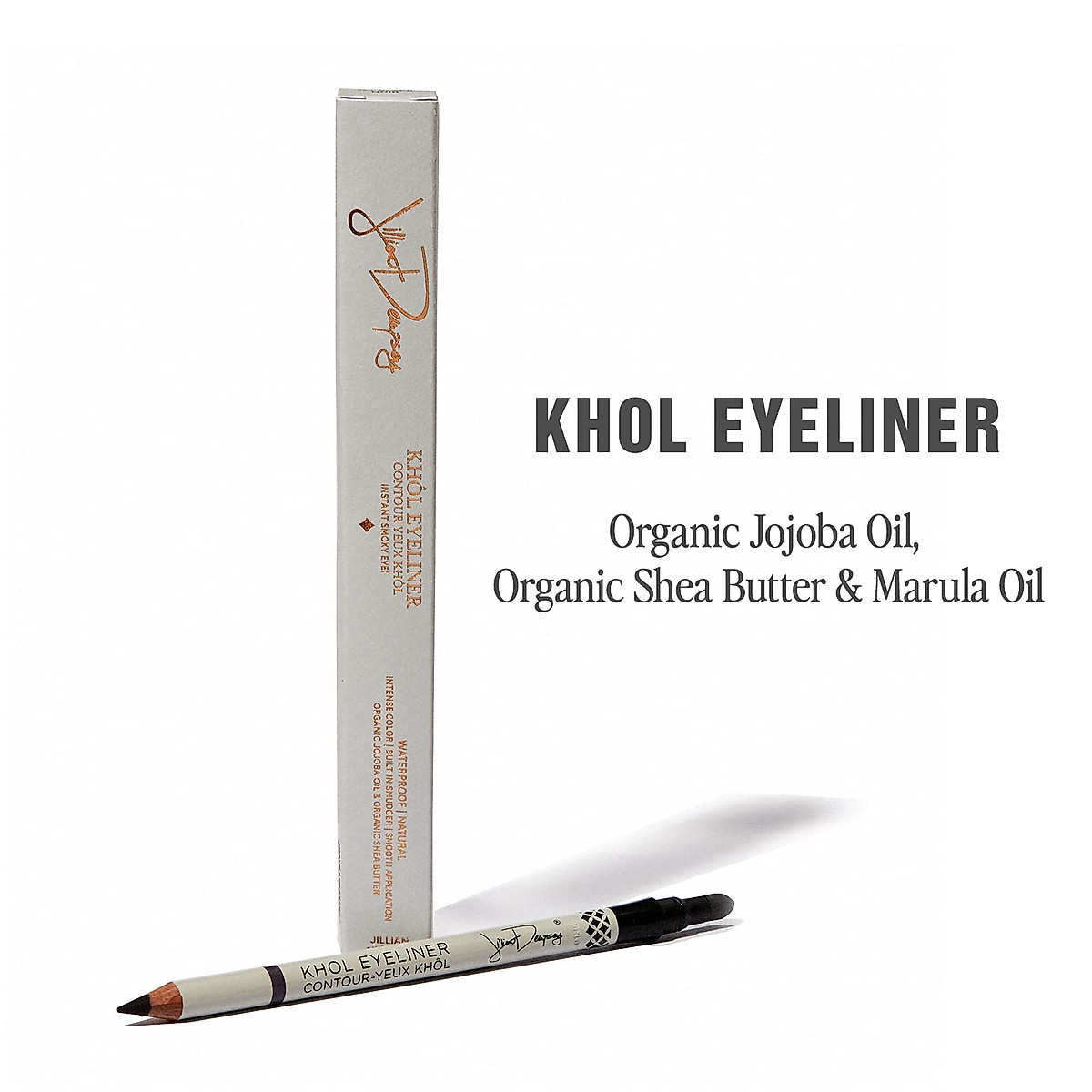 Jillian Dempsey Khôl Eyeliner | Waterproof Eyeliner Pencil with Built-in Smudger | Long-Lasting Intense Color I Jet Black