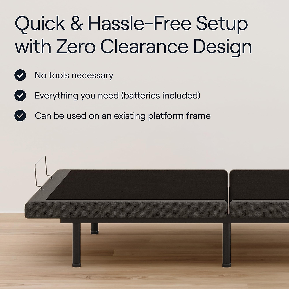 Nectar Premier Adjustable Base - Queen - Head & Foot Incline - Wireless Remote with Memory- 3 Massage Settings - 4 USB Ports - Anti-Snore & Zero Gravity