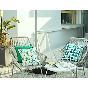 YJHAOTOU Throw Pillow Covers 18x18 Set of 4, Outdoor Waterproof Pillow Covers Green Double Sided Print Throw Pillow Covers for Patio Funiture Garden Sofa Bedroom Decorative Pillow Covers