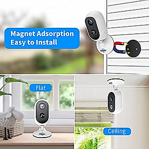 Hiseeu Security Camera Wireless, 2K Home Camera Outdoor & Indoor, Battery Powered Surveillance Camera, PIR Motion Detection, Two-Way Audio, Night Vision
