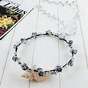 EMAAN 98 ft Artificial Vine,Silver Leaf Ribbon, Garland Baby Hair Band Wedding Party Christmas Home Wall DIY Gift Craft Decoration(Silver)