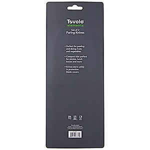 Tovolo Paring Knives Set of 2 (Mint / Gray) - Essential Small Knife Set for Cooking, Peeling, Slicing, & Precise Jobs / Includes Blade Covers for Safe Storage & Travel