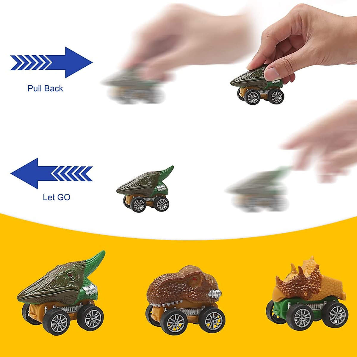 Dinosaur Toys for Kids 3-7,Toddler Dinosaur Toy with Music, Roaring Sound and Flashing Light, 14 in 1 Dinosaur Car Toy Truck with 3 Dino Cars, 3 Dino Figures, 2 Rocks, 2 Trees, 1 Ladder and 1 Door