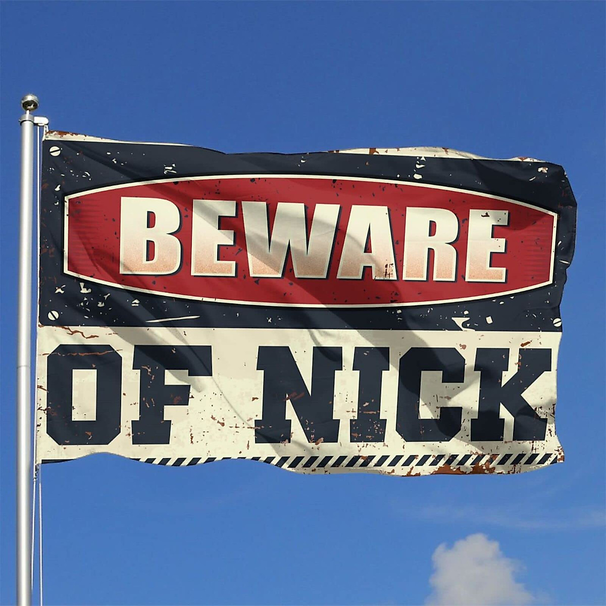 Funny Dorm Flags Beware Of Nick Flag Stuff For Your Room Windsocks Outdoor (Size : 60X90CM)