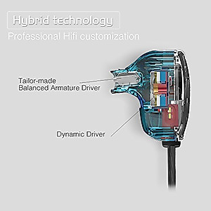 FAAEAL Earphones FMS Armature Dual Driver in-Ear Wired Headphones Detachable HiFi 1DD 1BA Bass Audio Monitors Noise Isolating Music Sports Earbuds Headset