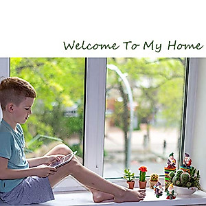 Jetec 7 Pieces Gnomes Fairy Resin Statues Miniature Fairy Garden Mini Gnome Statue for Table and Garden Decoration for Holiday Festival Garden Decoration, Relatives Friends Kids