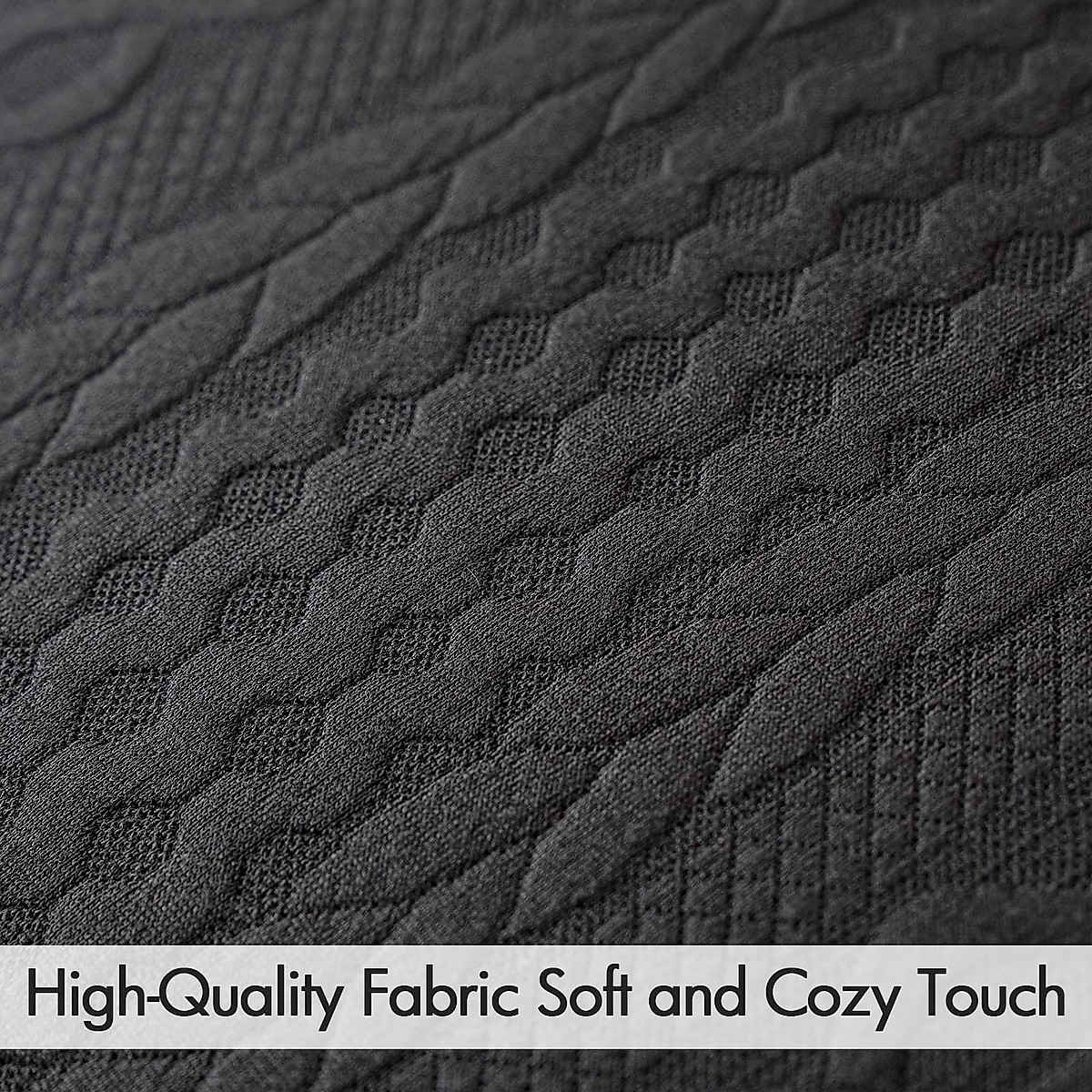 MIULEE Decorative Throw Pillow Covers Set of 2 Super Soft Modern Stretchy Embossed Patterned Cushion Covers for Farmhouse Couch Sofa Livingroom Bed,Black 18x18 inch