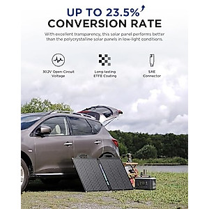 100W Potable ETFE Solar Panels, BigBlue Solarpowa100 Folding Solar Panel(24.6V/4.16A) with Kickstand, Compatible with Jackery/ECOFLOW/Anker/Goal Zero Power Station, Waterproof Camping Solar Charger