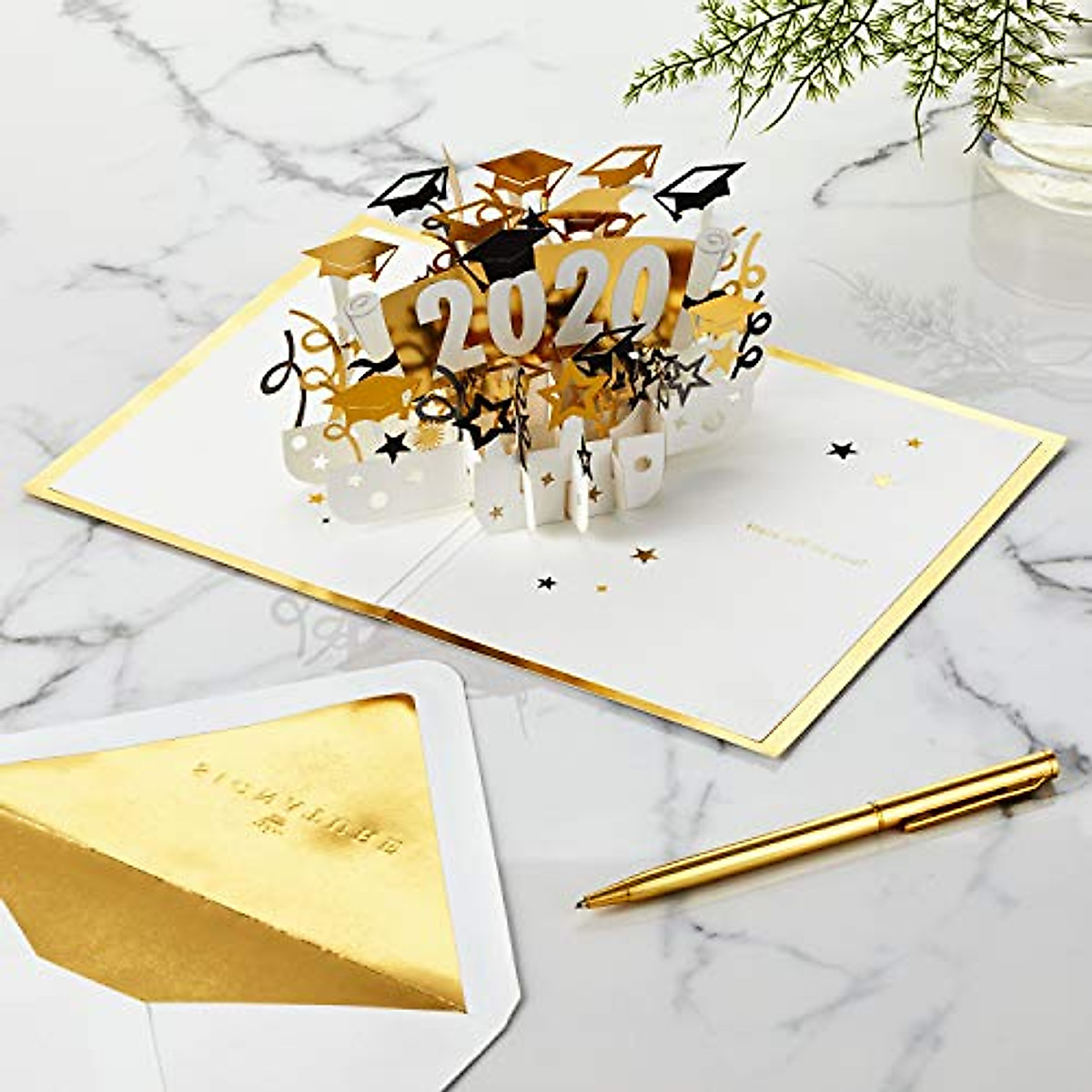 Hallmark Signature Paper Wonder Class of 2020 Pop Up Graduation Card (Hats Off)