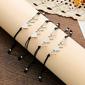 COLORFUL BLING 2/3/4/5 Pcs Best Friends Bracelet Friendship BFF Bestie Matching Heart Long Distance Bracelets Gift for Women -Style 3