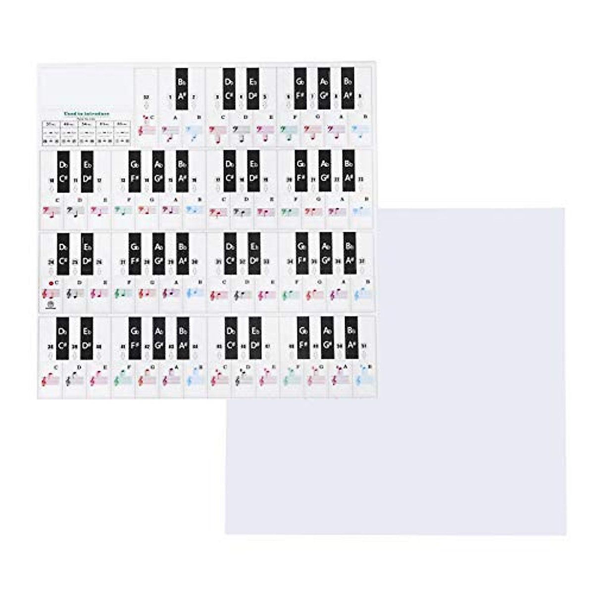 Keyboard or Piano Stickers, Really Useful Piano Poster Environmentally Friendly Transparent Piano Key Stickers for Piano Beginner(T to 31WM)